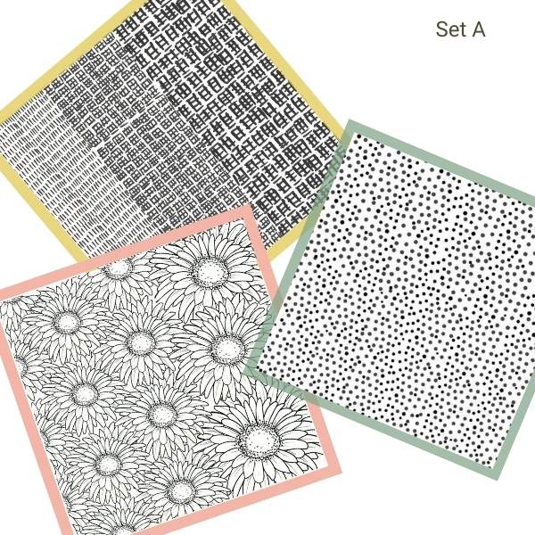 Texture Stamp Set A (3pcs) - Shades of Clay