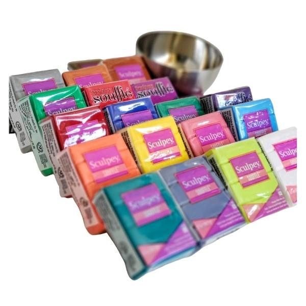Sculpey® Souffle Bundle-All 35 Colours+Free gift - Shades of Clay